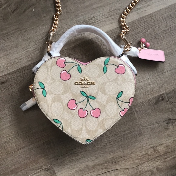 Coach | Bags | Coach Heart Crossbody In Signature Canvas With Heart ...